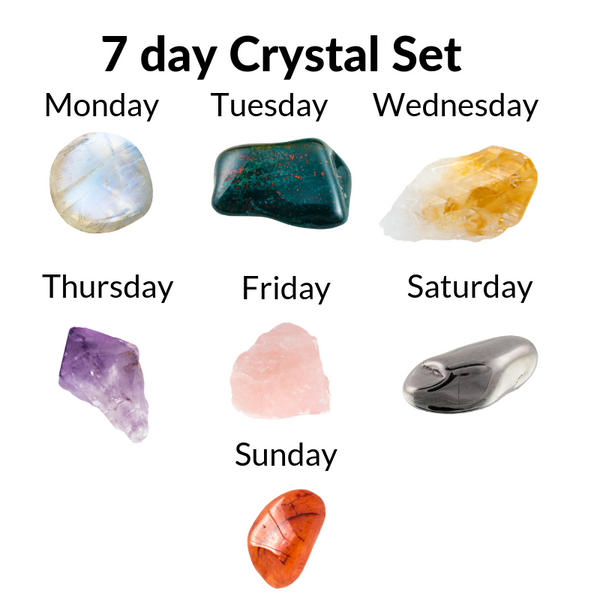 Crescent Moon Tray and 7 day Crystal Set of – Luni
